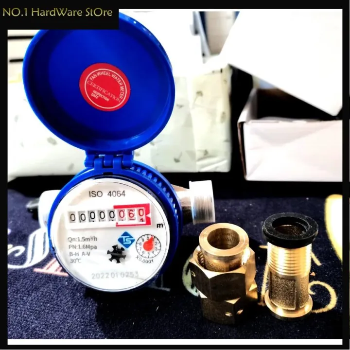 NO.1 HardWare StOre Heavy Duty Water Meter 1/2 Brass Type (Submeter) / Sub meter Anti Magnetic ...