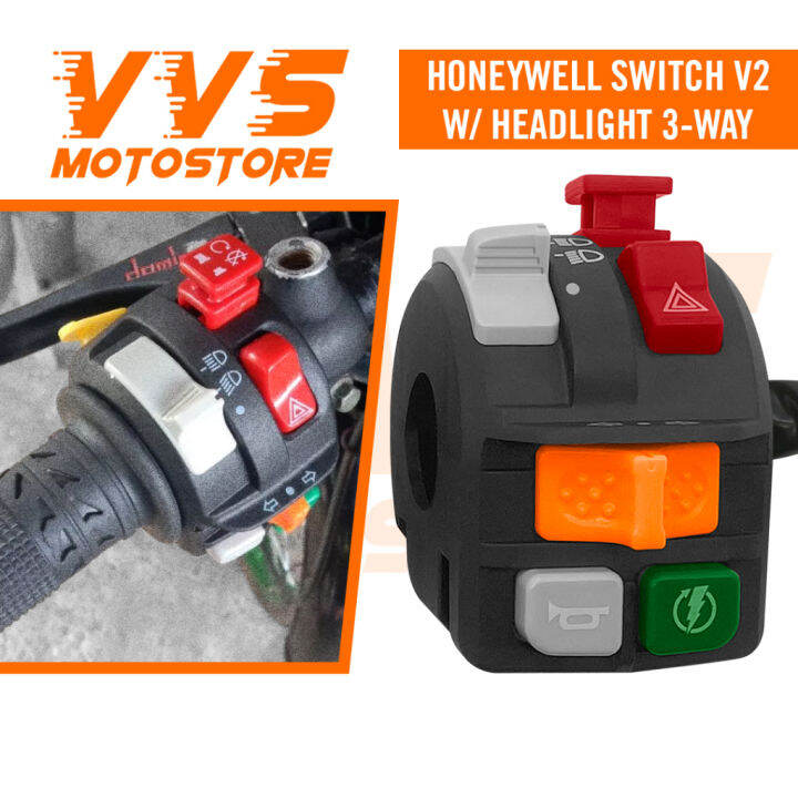 【COD】 Honeywell Switch v2 with Headlight 3-Way Button Handle Bar Mount ...