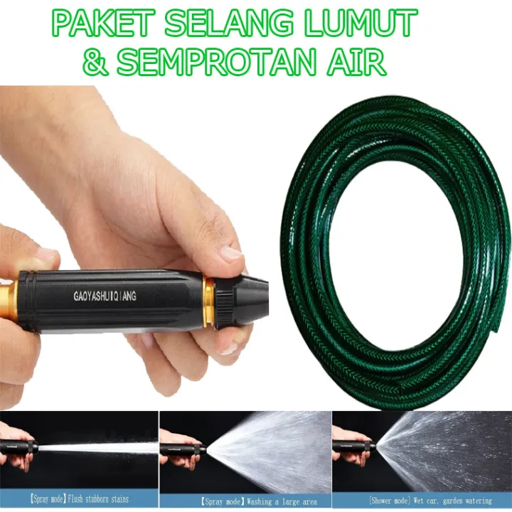 Selang Air Cuci Motor Mobil Siram Tanaman 1/2 inch 5 Meter & SEMPROTAN ...