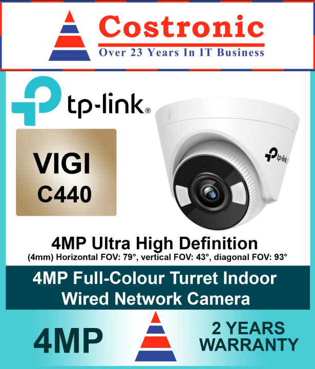 TP-Link VIGI C440 4MP Full-Colour Turret Wired Network Camera 12V/POE ...
