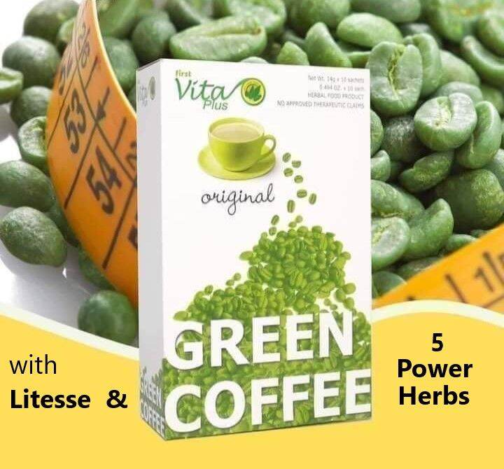 GREEN COFFEE w/ Litesse & 5 Power Herbs 10's - First Vita Plus | Lazada PH