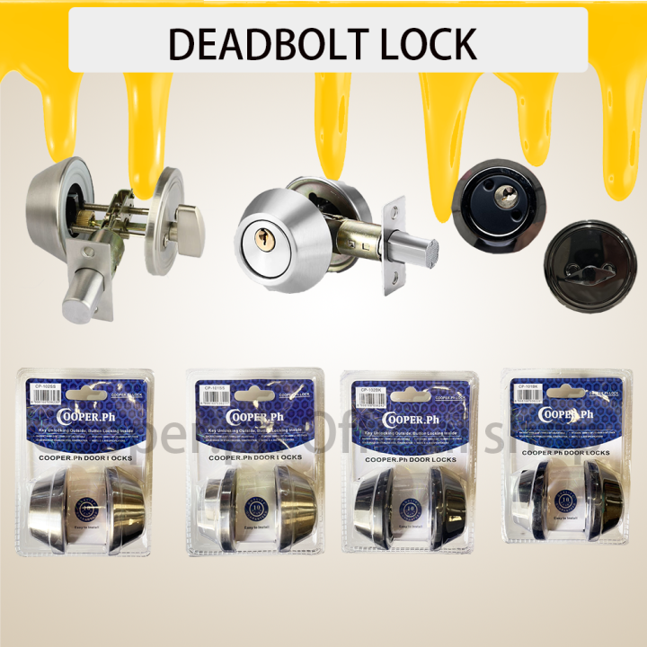 Cooper.ph deadbolt lock black silver gold door knob door lock | Lazada PH