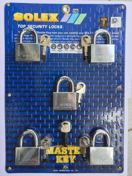 Solex Master Key R50-CR 5 Piece Padlock Set 50mm (5 in 1) | Lazada