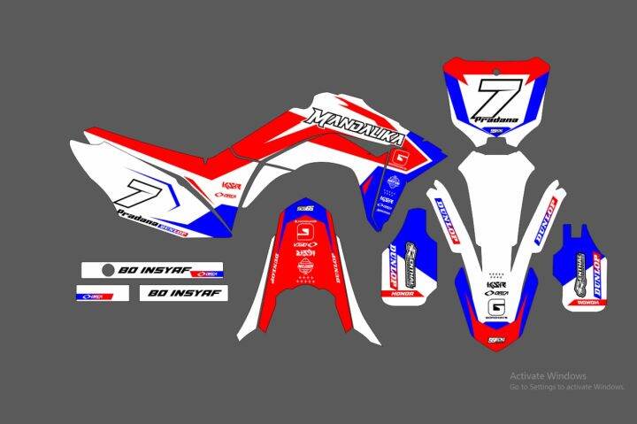 DECAL CRF 150L BIRU MERAH PUTIH CUSTOM | Lazada Indonesia