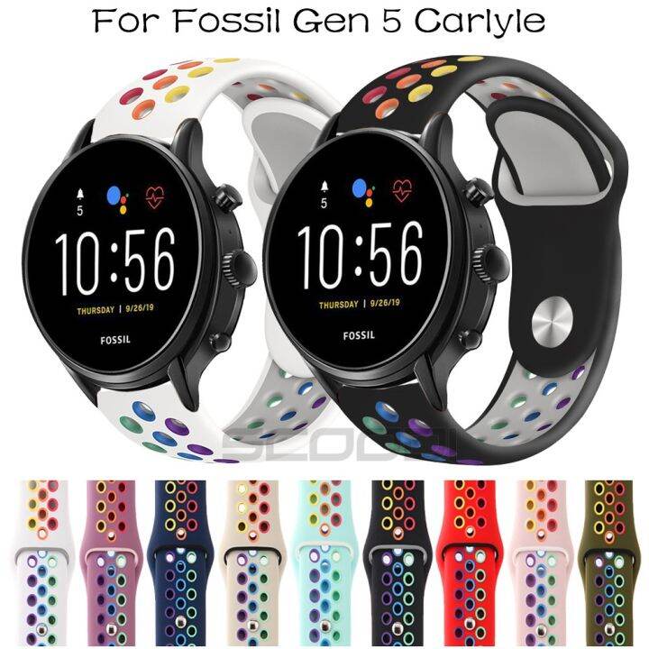 Rainbow Soft Silicone Band Replacement Strap for Fossil Gen 5 Carlyle ...