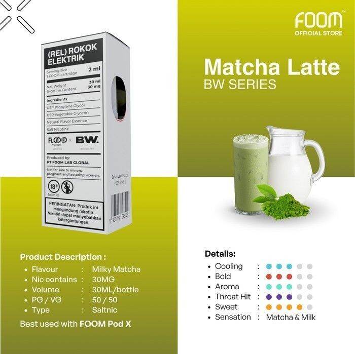 Foom Matcha Latte Salt Nic 30ML by Foom x Boy WIlliam - Liquid FOOM BW ...