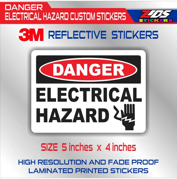 danger hazard warning sign 3M reflective printed laminated sticker ...