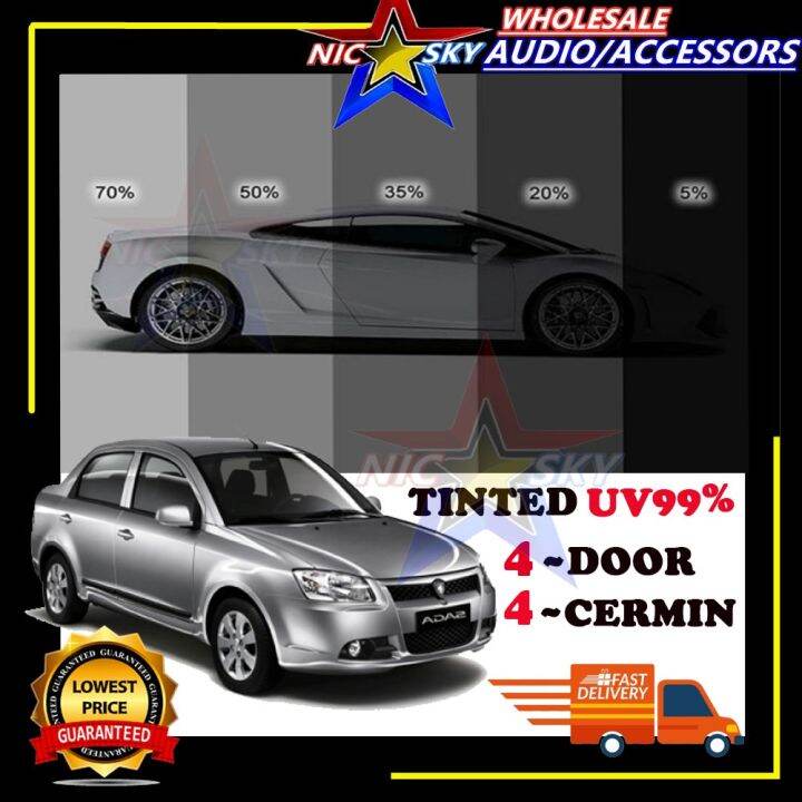 Proton saga blm/flx Black hitam Tinted 4Door 4pintu Siap Potong tinted ...