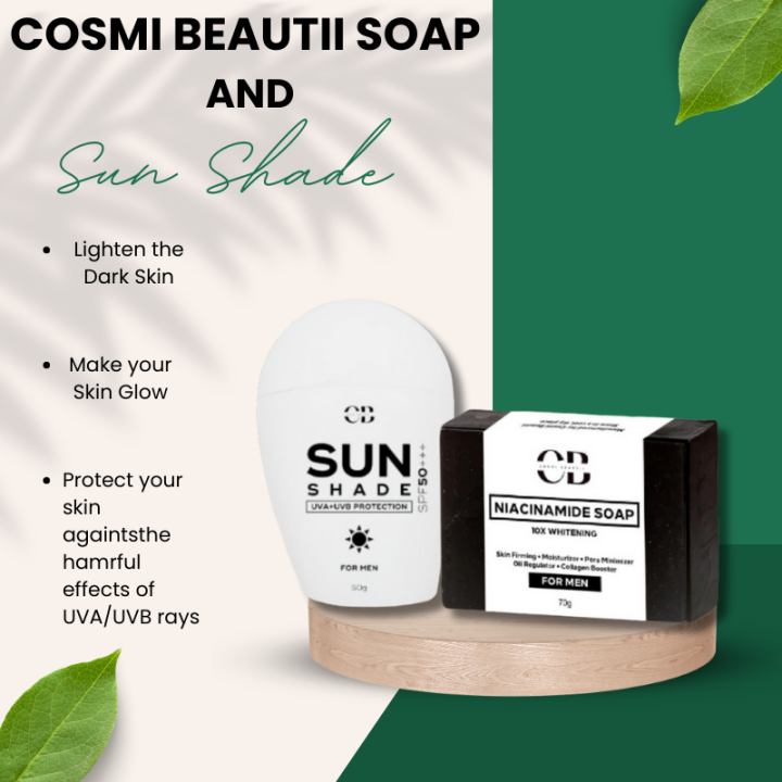 Sun Shade SPF 50+++ CB NIACINAMIDE SOAP FOR MEN 10X WHITENING SOAP ...