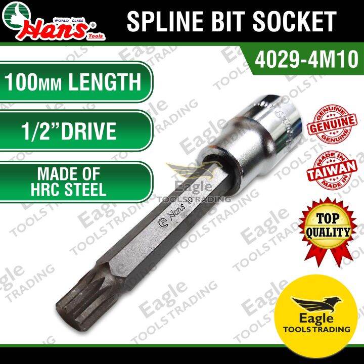 Hans Spline Bit Socket M10 1/2" Drive 100mm length 4029-4M10 | Lazada PH