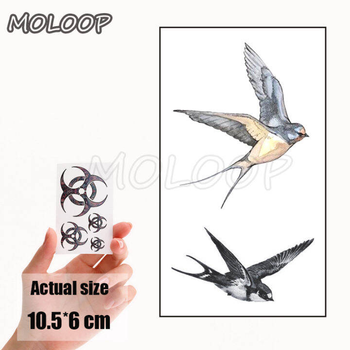 【cw】Water Transfer y Tattoo Swallow Bird Tattoo Body Art Waterproof ...