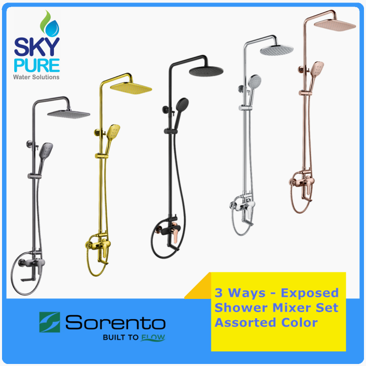 SORENTO Exposed Shower Mixer Set SRTWT9834-RG Rose Gold Shower Gold ...