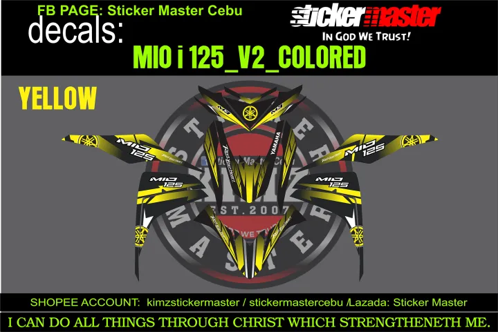 MIO I 125 FULL DECALS COLORED V2 YELLOW | Lazada PH