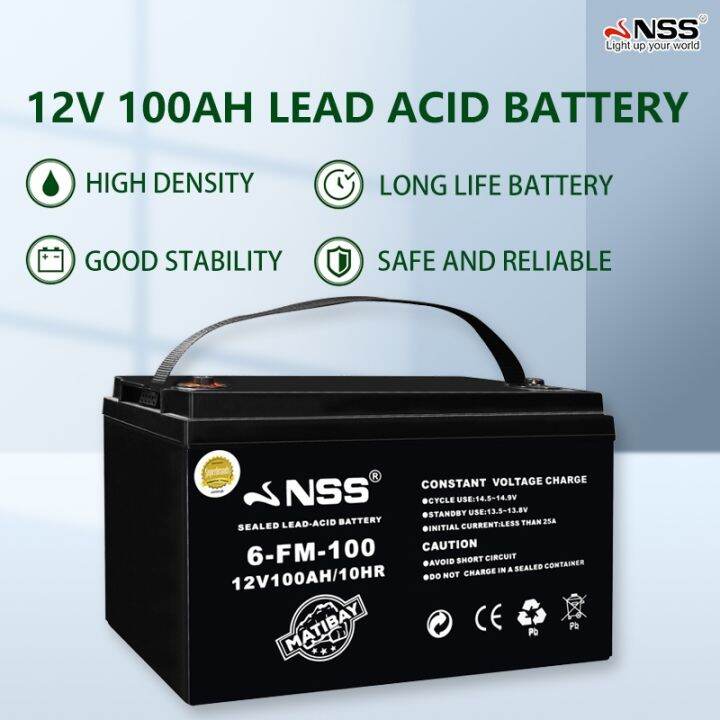 NSS 12V 100AH Solar heavy duty Rechargeable Battery Sealed Lead ...