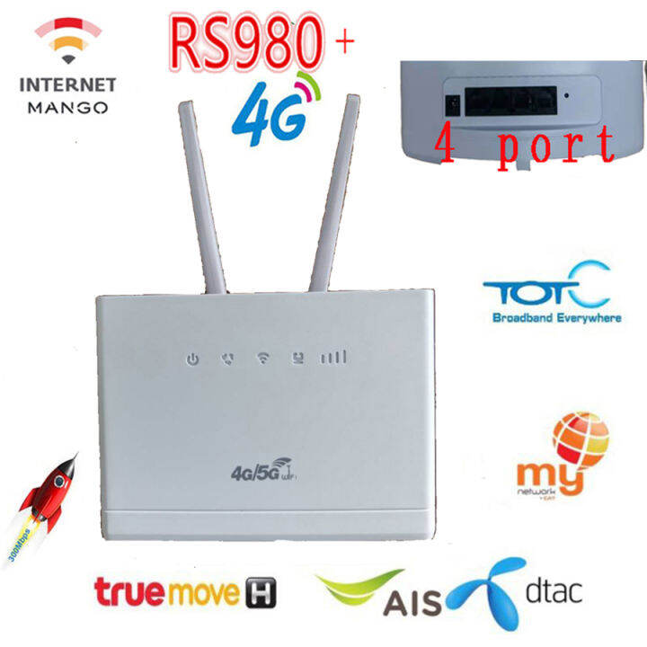 4G Router/CPE 4G ซิมการ์ด,RS980 + โมเด็ม300Mbps CAT4 32เราเตอร์อินเตอร์เน็ตไร้สายผู้ใช้ WAN 4G ...