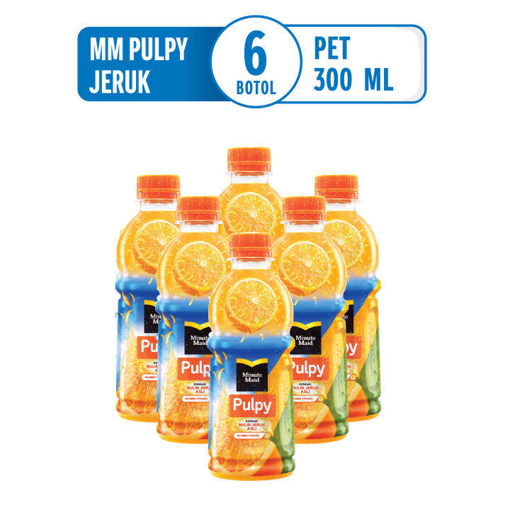 Minute Maid Pulpy Orange - Botol 300mL x 6pcs | Lazada Indonesia
