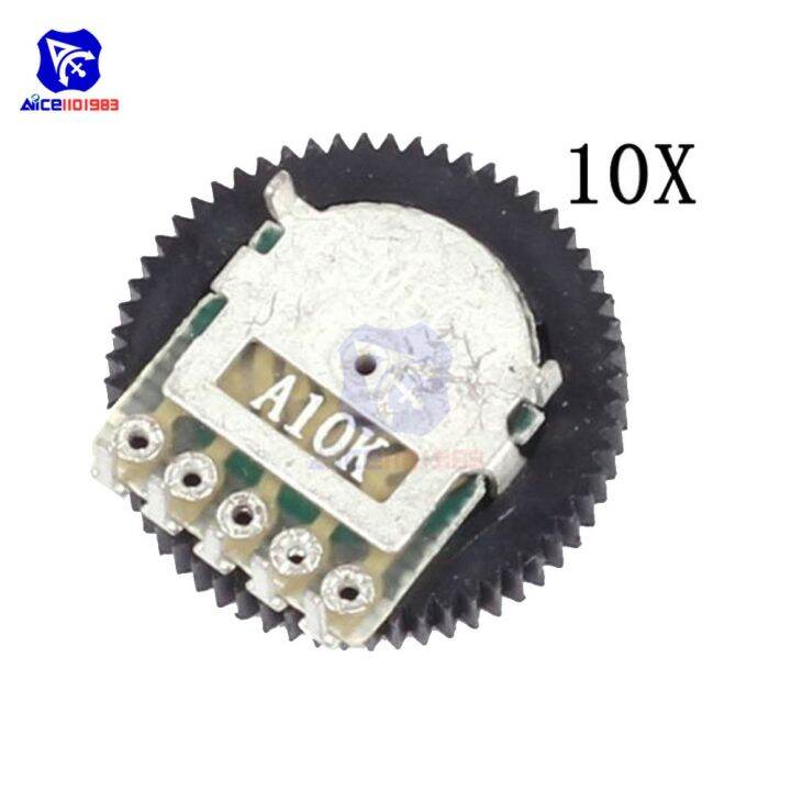 【CW】 10PCS/Lot Volume Potentiometer A10K 10K Ohm 5 Pin Linear Stereo ...