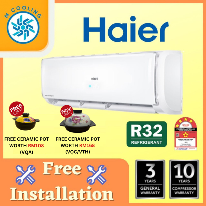 [FREE INSTALLATION] Haier Arcond Inverter R32 1.0HP~2.5HP (HSU-VTH ...