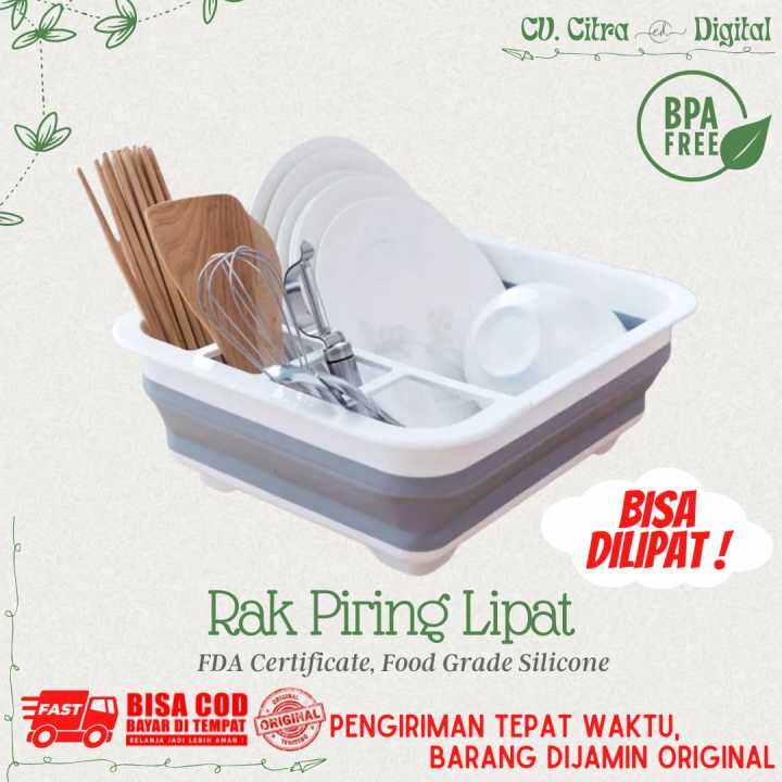 Rak Cuci Piring Lipat / Dish Rack Drainer / Rak Pengering Cuci Piring ...