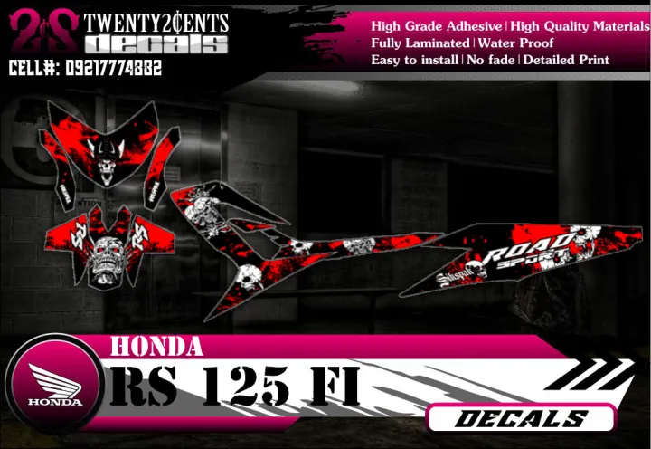rs 125 fi decals / sticker sikspak skull | Lazada PH