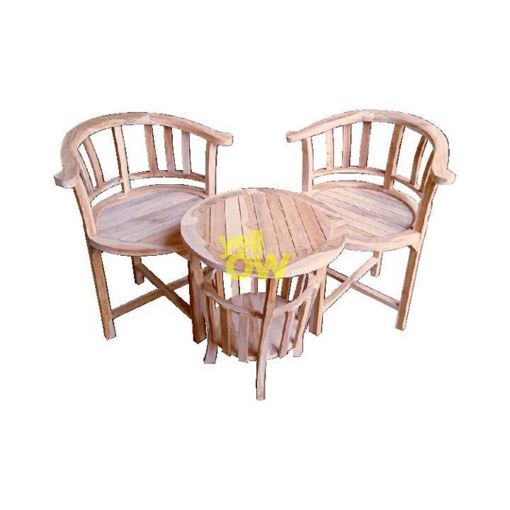 Kursi Teras Minimalis 1 Set Depan Rumah Unik Bahan Kayu Jati | Lazada ...