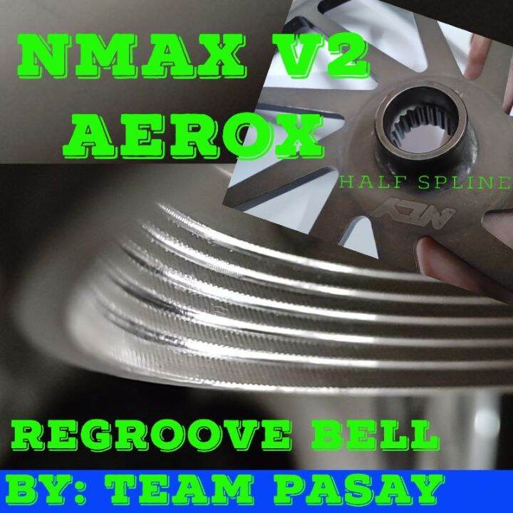 ☃NMAX V1, NMAX V2, AEROX Clutch Bell, Regroove with Knurling, Racing ...