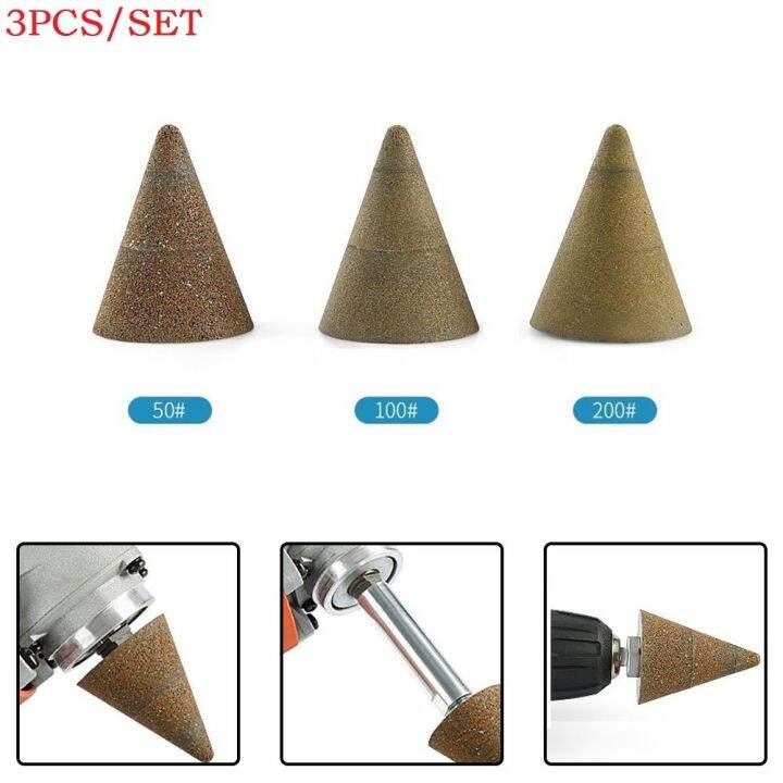 3Pc Conical Diamond Chamfer Countersink Bits Cone Carve Polishing ...