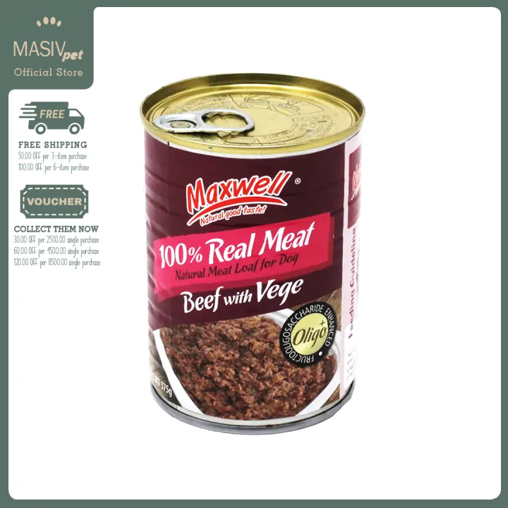Maxwell 100% Real Meat Beef With Vege Can | Dog Wet Food 375g | Canine ...