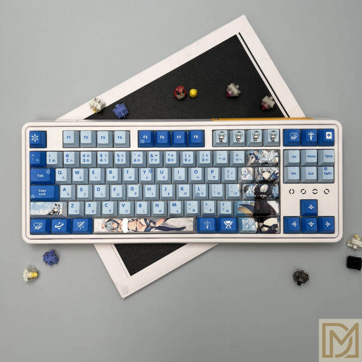 Eula Genshin Impact Keycap PBT Dye Sub Cherry Blue Keycaps 128pcs Fit ...