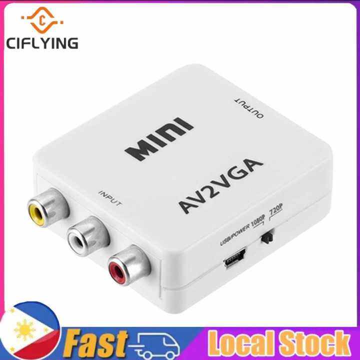 【Arrive In 1-3 Days】Portable AV RCA CVBS To VGA Plug and Play ...