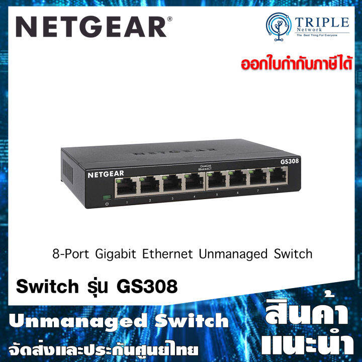 NETGEAR GS308 8-Port Gigabit Ethernet Unmanaged Switch by Triplenetwork ...