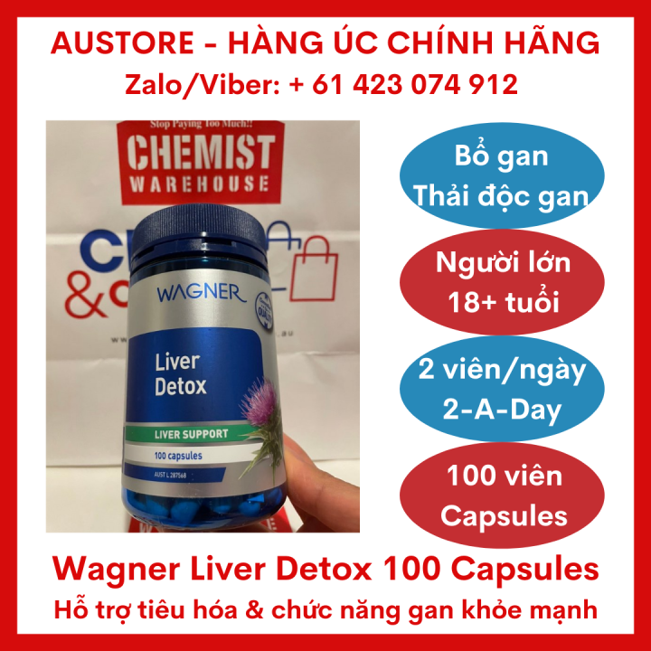 [Bill Úc] Wagner Liver Detox 100 Capsules - Viên uống bổ gan, thải độc gan Wagner Liver Detox ...