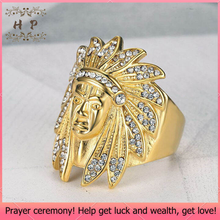 HP-24K Gold Ring Men's Ring HIPHOP Color Won't Turn Black | Lazada PH