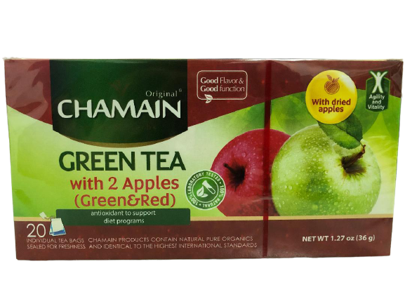 HERBAL TEA CHAMAIN GREEN TEA WITH TWO APPLES (Red & Green Apples ...