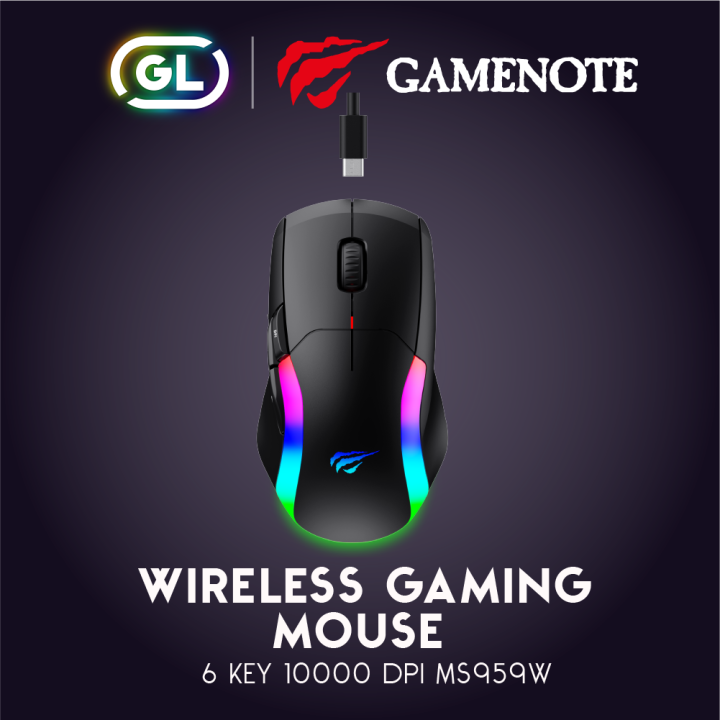 Gamenote เม้าส์เกมมิ่งไร้สาย wireless gaming mouse MS959W RGB Dual Mode 2.4GHz 1200 - 10000 DPI ...