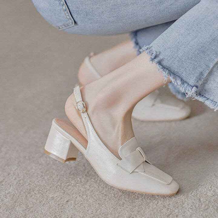 Closed Toe Strap Sandals Women High Heel Sandals Vintage Mule Shoes ...