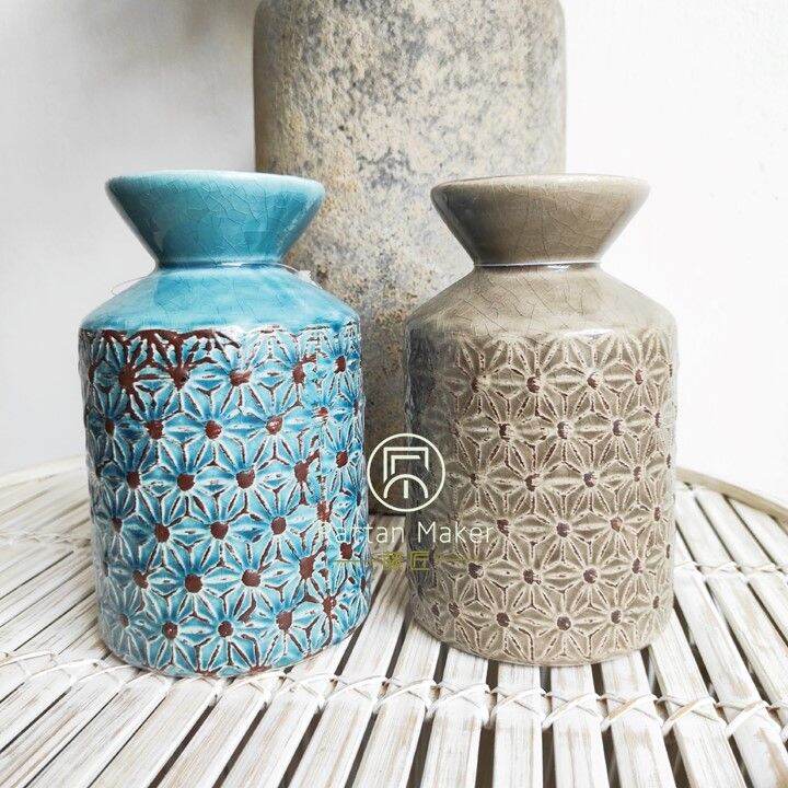 Ceramic Enamel Vase Countertop Modern Design Minimalist Pasu Ceramic ...