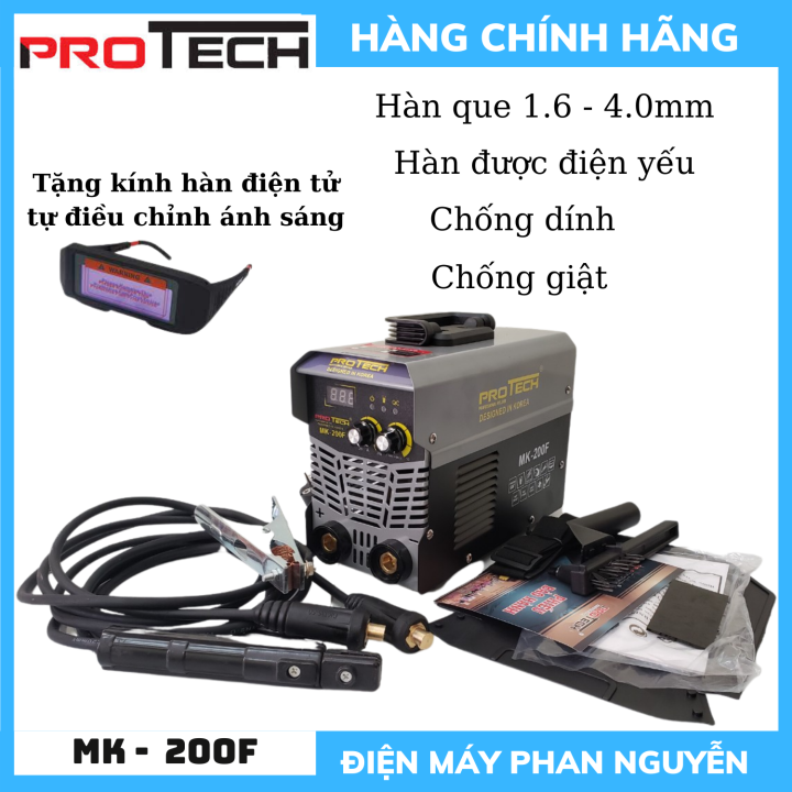 Máy hàn que Protech MK200F thế hệ mới cọc hàn lớn hàn que 2.5-4ly siêu khỏe nhỏ gọn dễ dàng sử ...