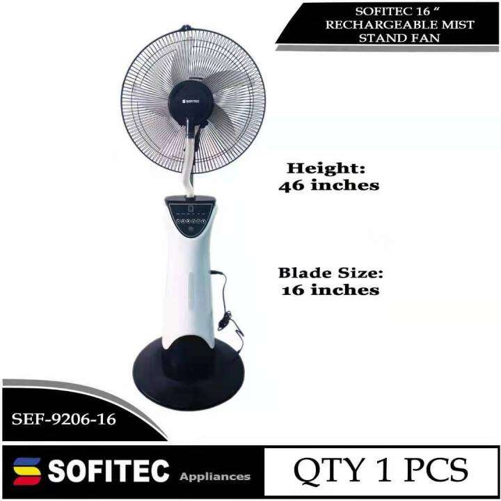 BIG SALE Rechargeable Stand Fan Water Mist Fan Cooler 10 LEDs ...