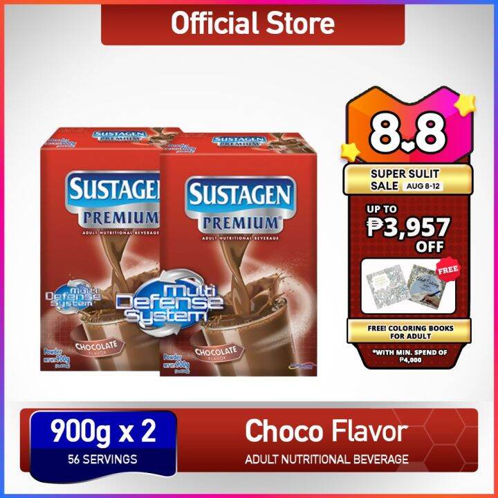 Sustagen Premium Chocolate Flavor 1.8kg (900g x 2) Adult Nutritional Powdered Milk Drink | Lazada PH