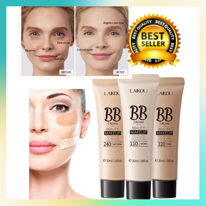 Laikou BB Cream 30ml Beauty Make Up Even Skin Tone Conceal Pores Cover ...