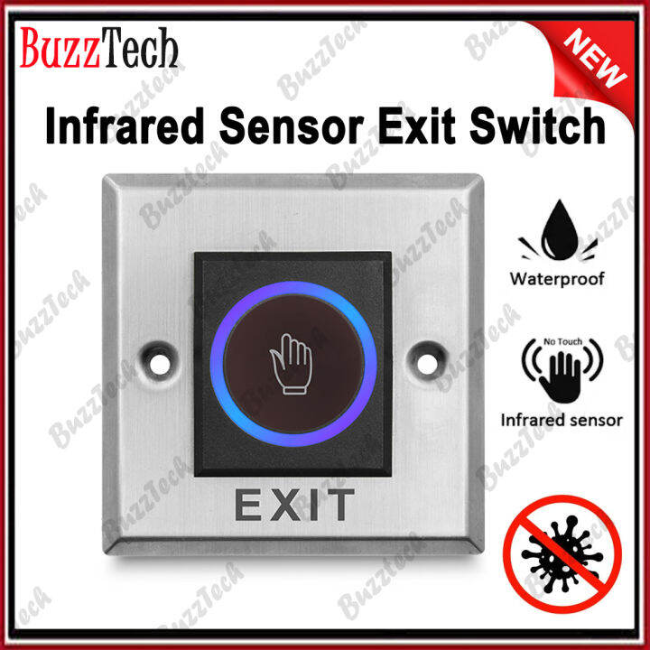 BuzzTech Infrared Sensor Exit Switch Touchless No Touch Door Exit Button Switch Access Control ...
