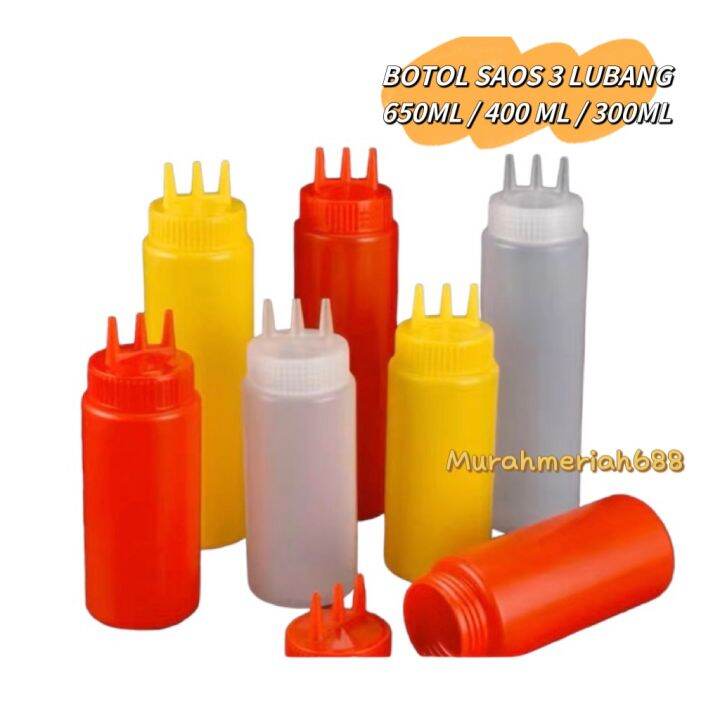 MM - A062 - Botol Saos 3 LUBANG - Botol Saus Saos - Botol Mayones ...