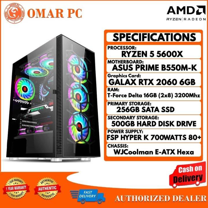 Gaming Computer Unit Ryzen 5 5600X /16GB RAM/ 240GB SSD SATA / RTX 2060 ...