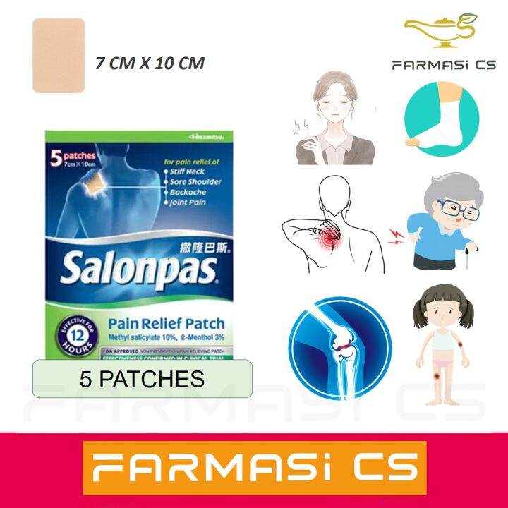 Hisamitsu Salonpas Pain Relief Patch 5 Patches (7cm x 10cm) MADE IN ...