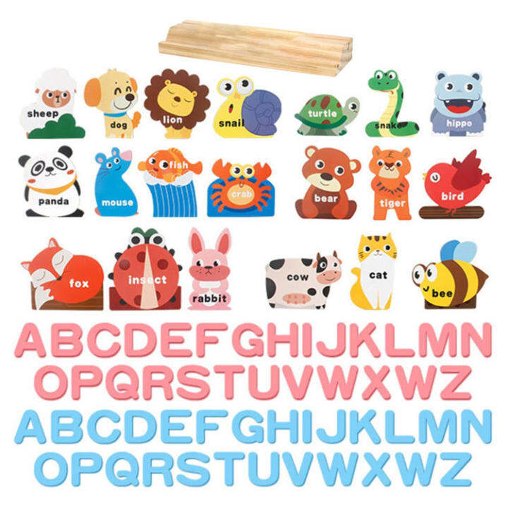 Spelling Games Matching Alphabet Word Game Wooden Alphabet Flash Cards ...
