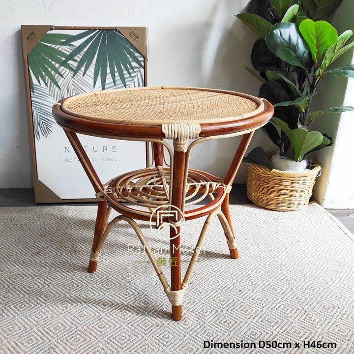 Round Rattan Side Table / Sofa Side Table / Coffee Table / Lounge Table / Dining Table ...