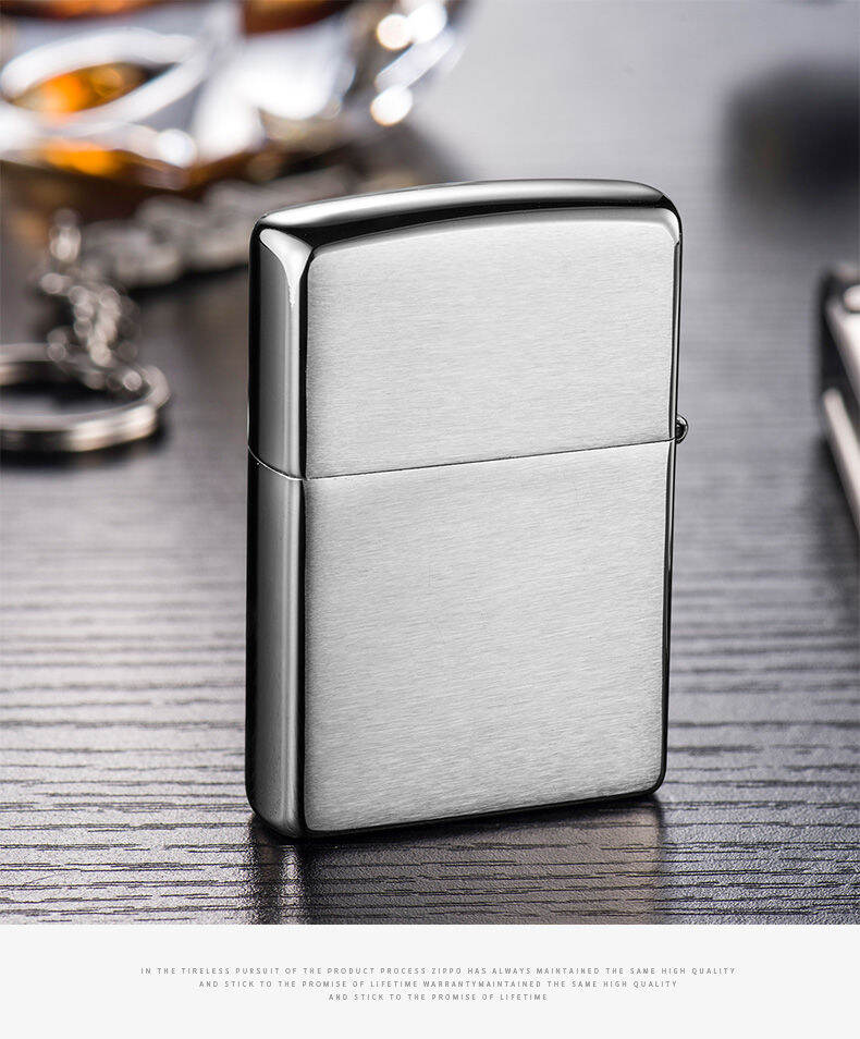 Zippo Classic Brushed Chrome Windproof Pocket Lighter | Zippo 200 (Lighter without fuel inside ...