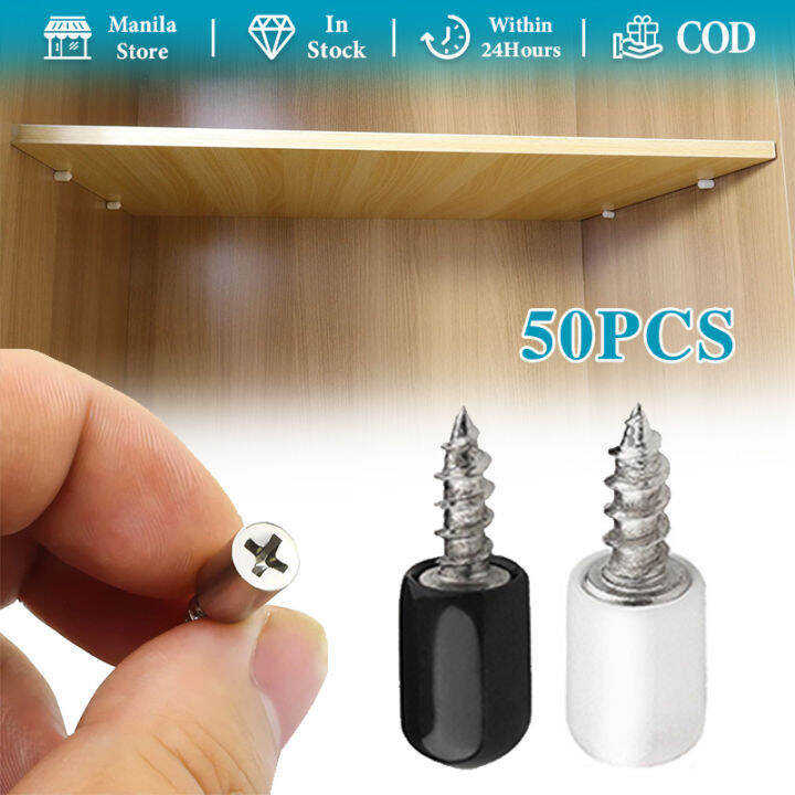 50pcs Shelf Bracket Screws Pegs with Non-Slip Sleeve Cabinet Closet ...