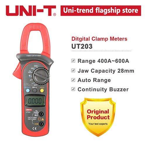 UNI-T UNI T Digital Clamp Meter DC AC UT203 UT204 UT200 Series 400A-600A Power Clamp Multimeter ...